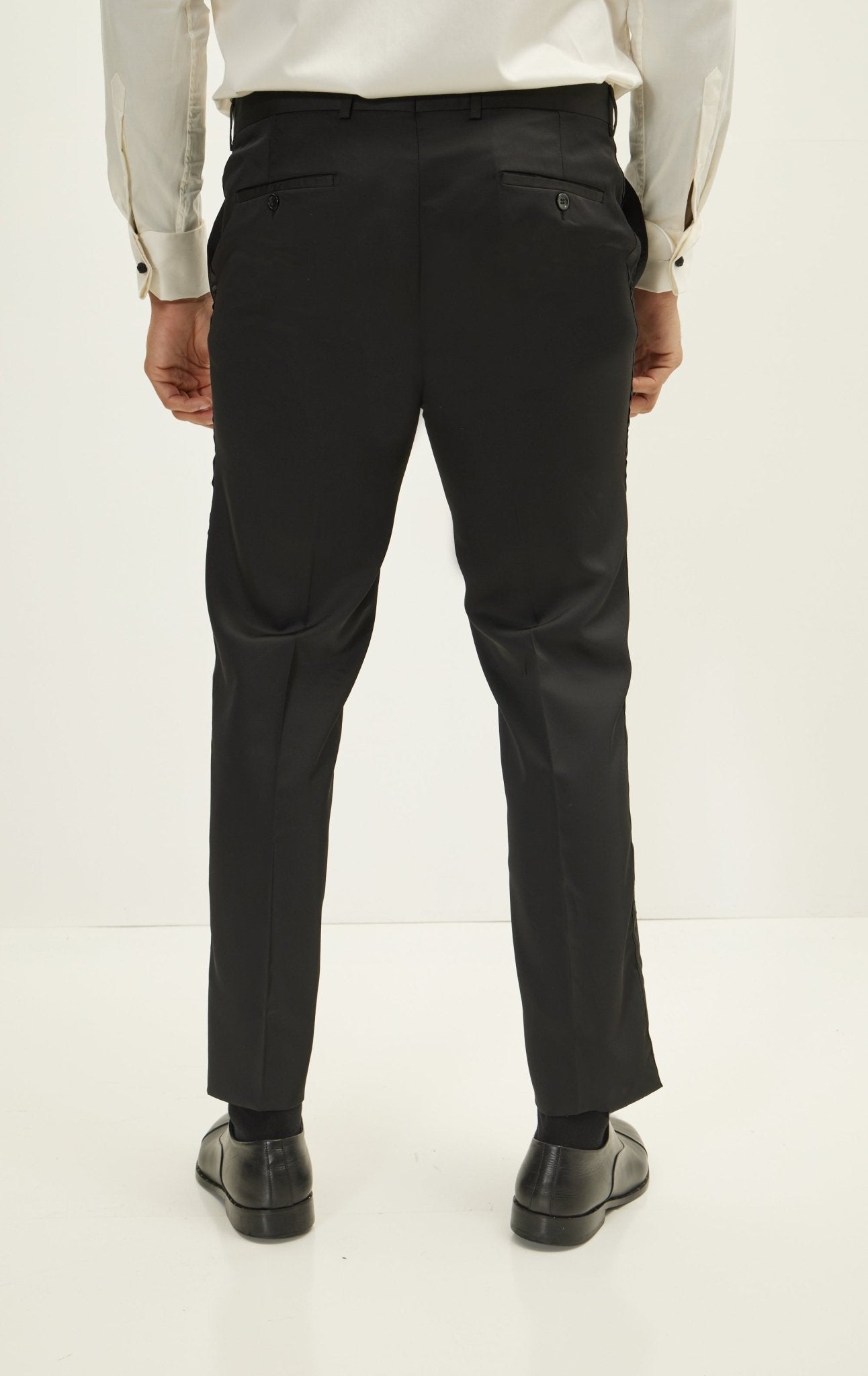 Classic Tuxedo Pants - Black Stripe - Ron Tomson