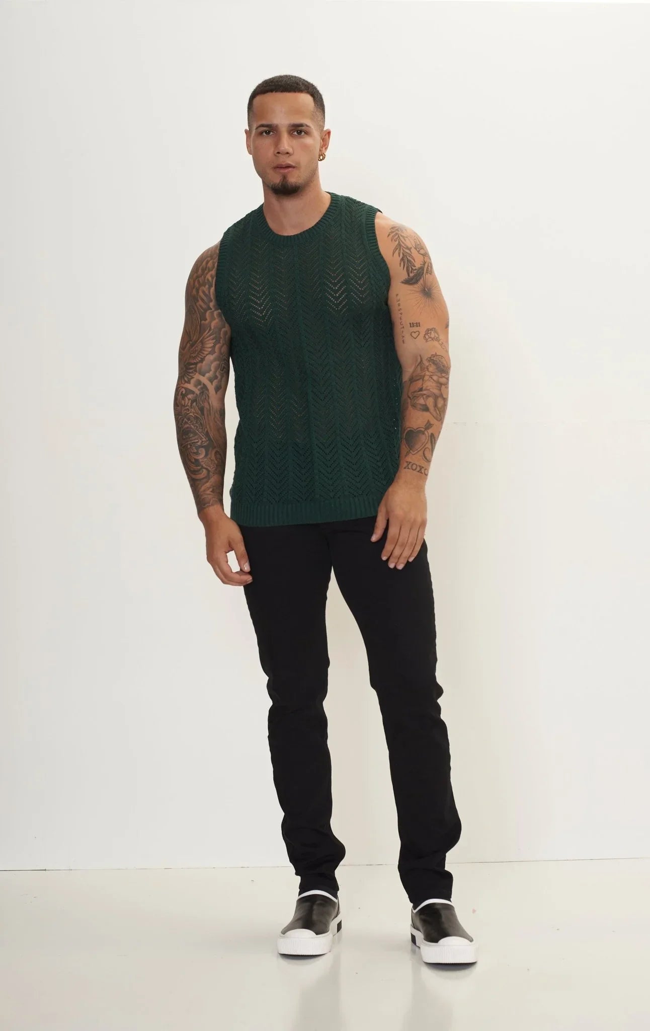 Muscle Fit Tank Top - Green - Ron Tomson